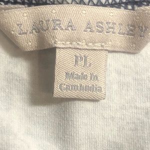 Laura Ashley | Tops | Laura Ashley Navy Blue And White Floral Top With Lace Neckline | Poshmark